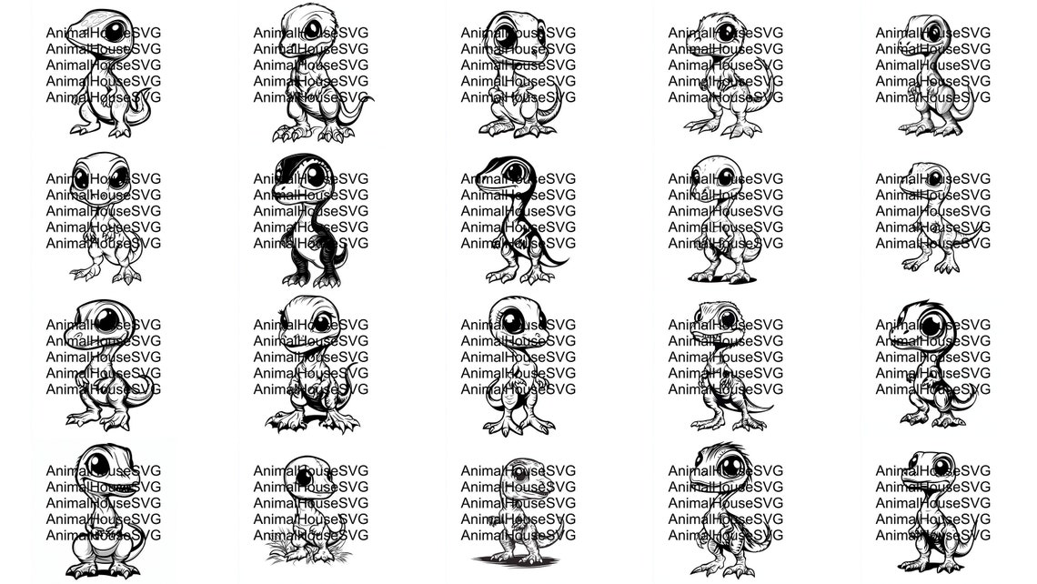 Cute Velociraptor SVG Pack 84 Designs. Cute Velociraptor SVG, Cute ...