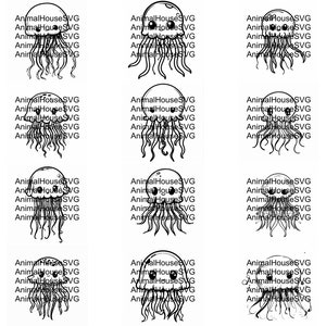 Cute Jellyfish SVG Pack 120 Designs. Cute Jellyfish SVG, Cute Jellyfish ...