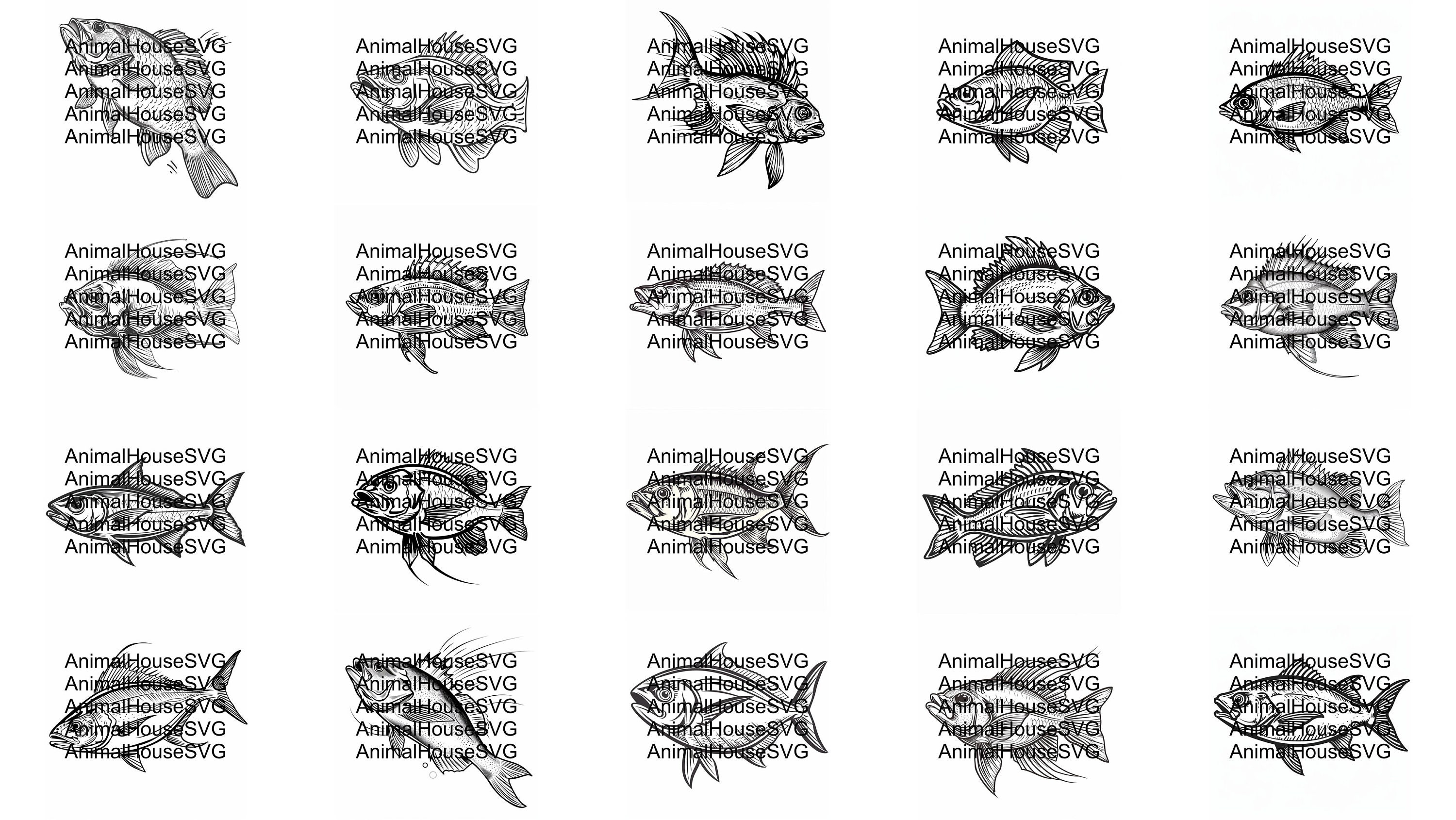Fish SVG Bundle: 108 Unique Designs for Cricut, CNC (digital Download ...
