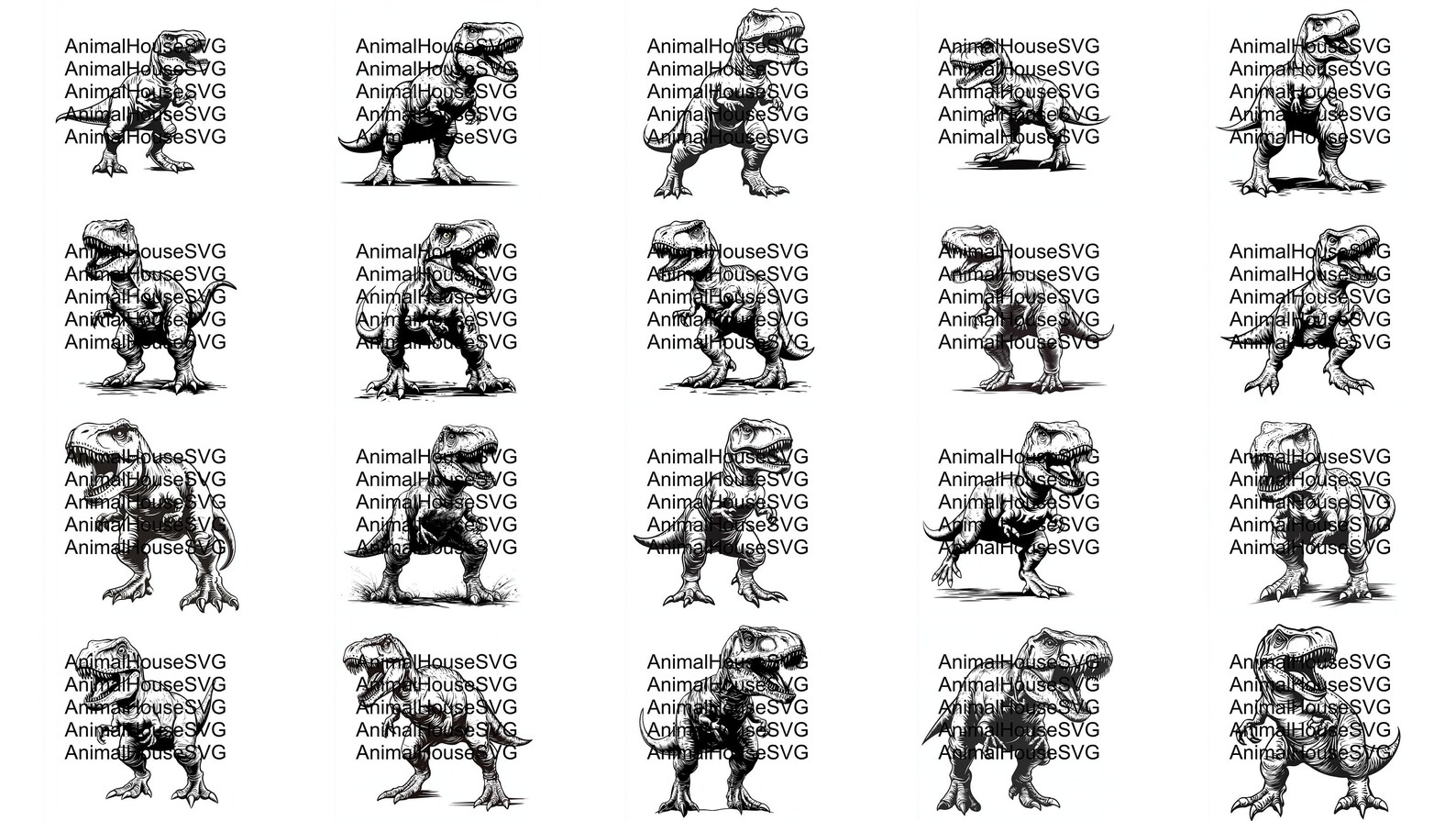 Tyranosaurus Rex SVG Pack 144 Designs. Tyranosaurus Rex SVG ...