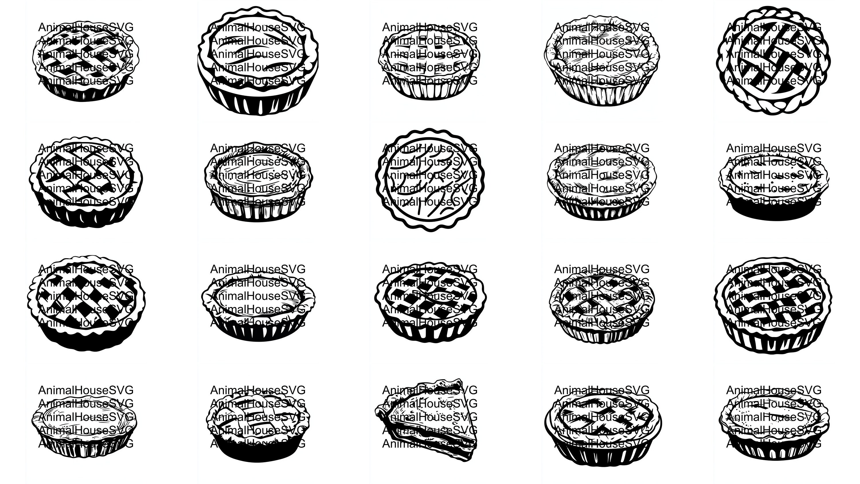 Pie SVG Pack: 220 Unique Designs (digital Download) - Etsy