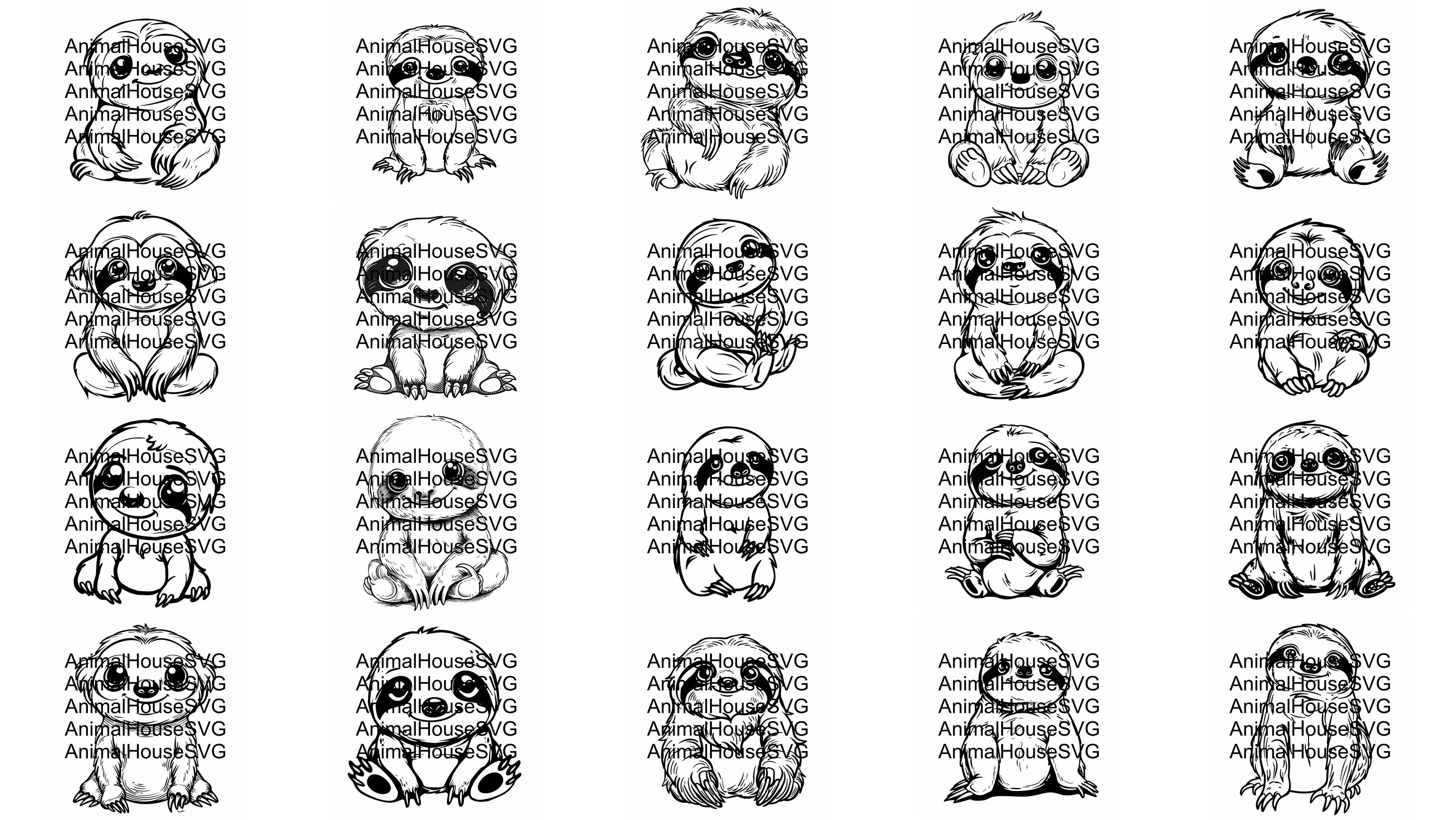 Cute Sloth SVG Pack 132 Designs. Cute Sloth SVG, Cute Sloth PNG, Cricut ...