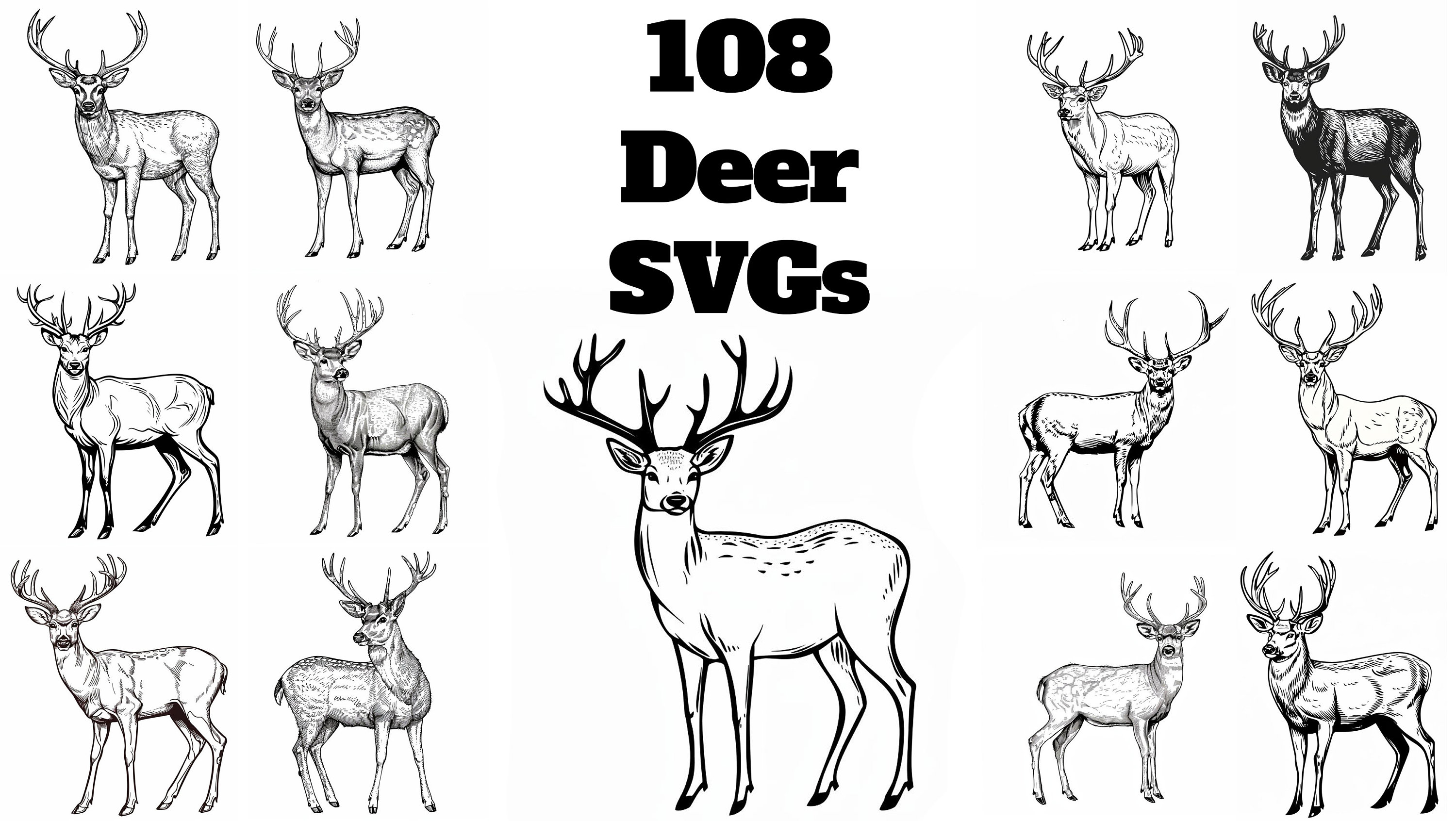 Deer SVG Pack 100+ Unique Designs. SVG, JPG, Cricut Svg, Cnc, Lasercut ...