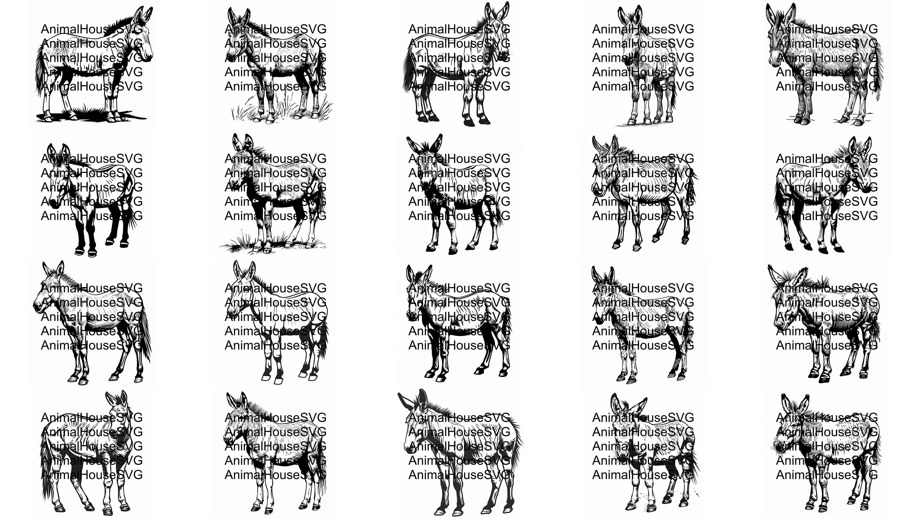 Donkey SVG Bundle: 104 Unique Designs for Cricut, CNC, Lasercut ...