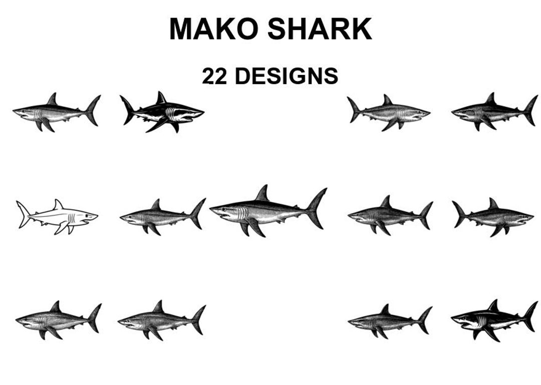 Mako Shark SVG Bundle – 22 Laser Cut Files | CNC, Cricut, Glowforge ...
