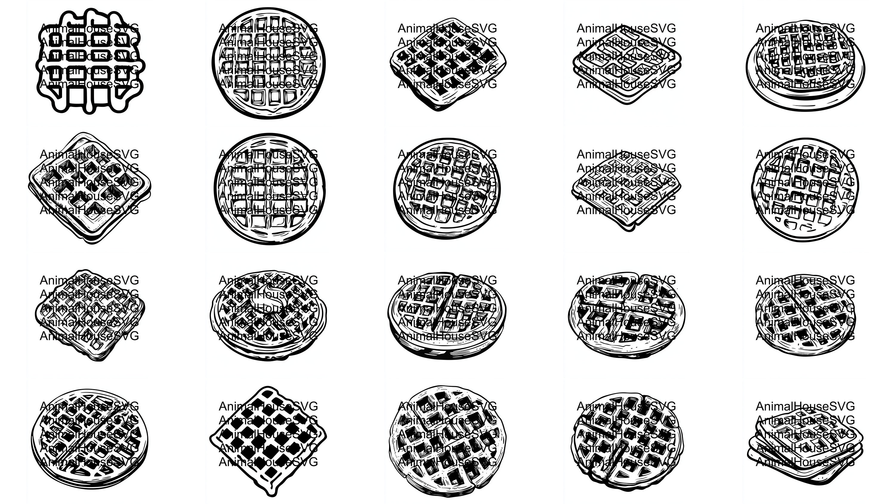 Waffle SVG Bundle: 116 Unique Designs (digital Download) - Etsy