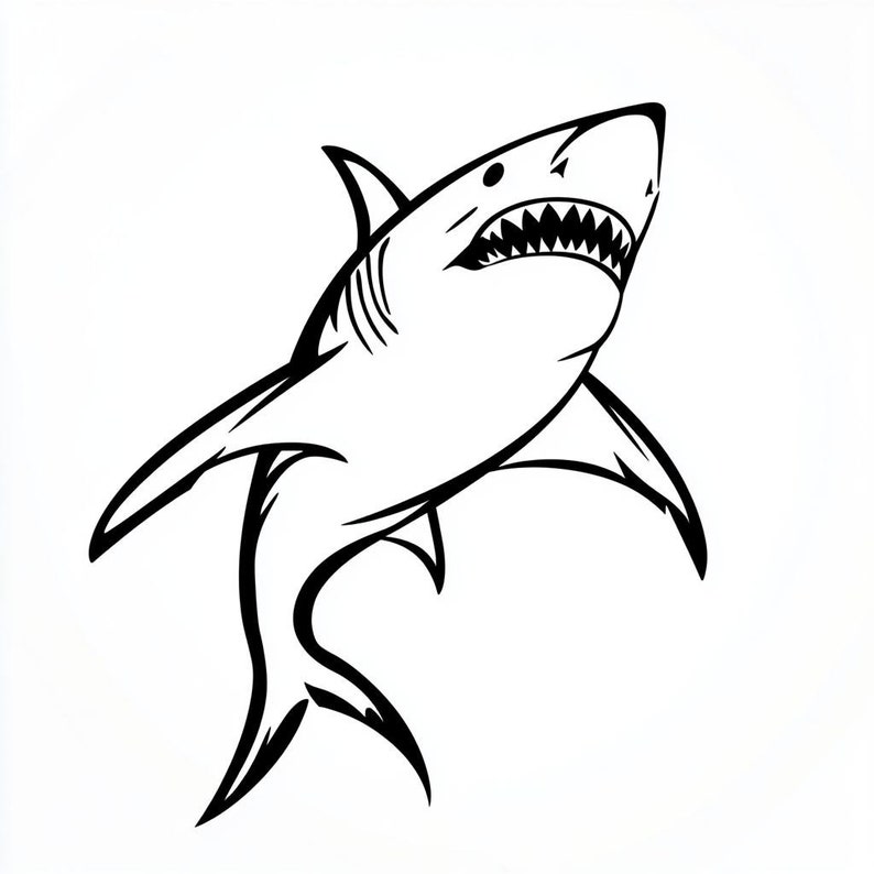Shark Stencils SVG Pack 100 Designs. Shark Stencils SVG, Shark Stencils PNG, Laser Svg, Shark ...