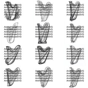 Harp SVG Pack 111 Designs. Harp SVG, Harp PNG, Laser Svg, Harp, Clip ...