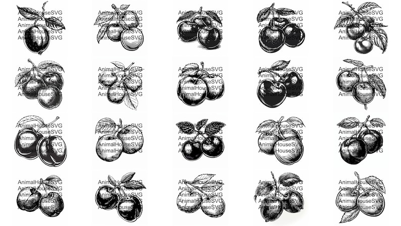 Plum SVG Pack 124 Designs. Plum SVG, Plum, Cricut SVG, Fruit, Lasercut ...