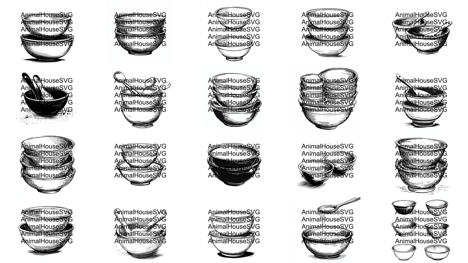 Mixing Bowls SVG Pack: 124 Crafting Designs (digital Download) - Etsy