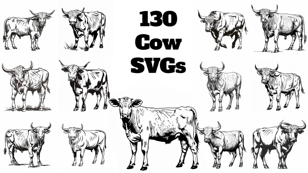 Cow SVG Bundle: 130 Unique Designs (digital Download) - Etsy