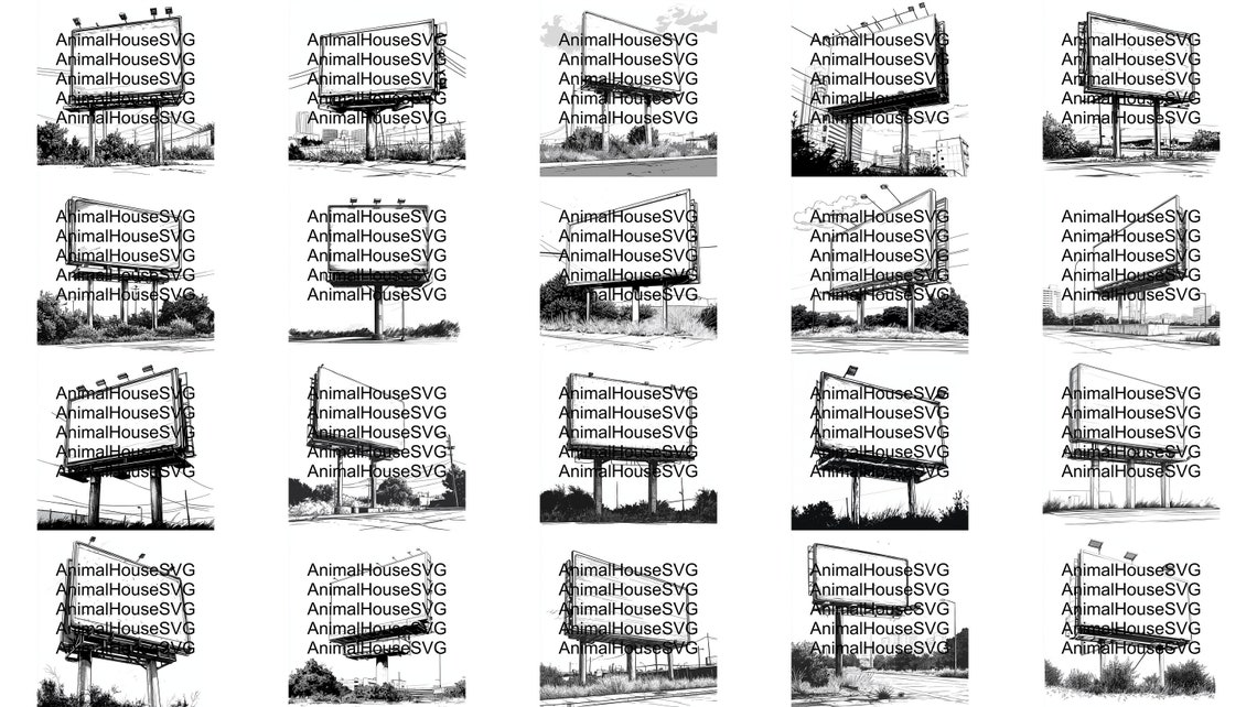 Billboard SVG Pack 100 Designs. Billboard SVG, Billboard PNG, Laser Svg ...