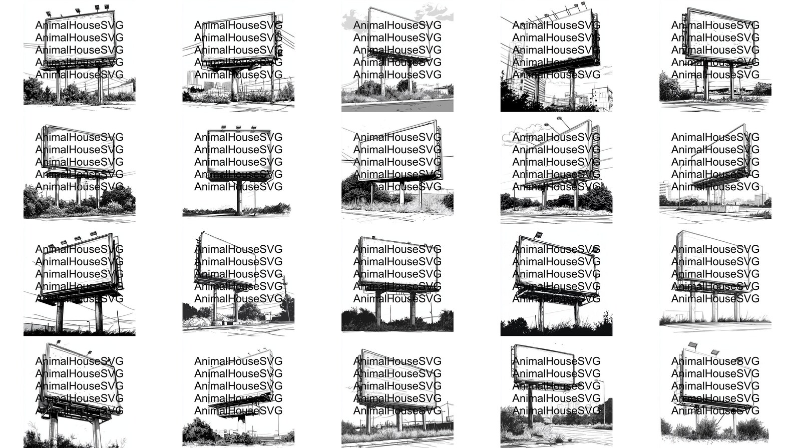 Billboard SVG Pack 100 Designs. Billboard SVG, Billboard PNG, Laser Svg ...