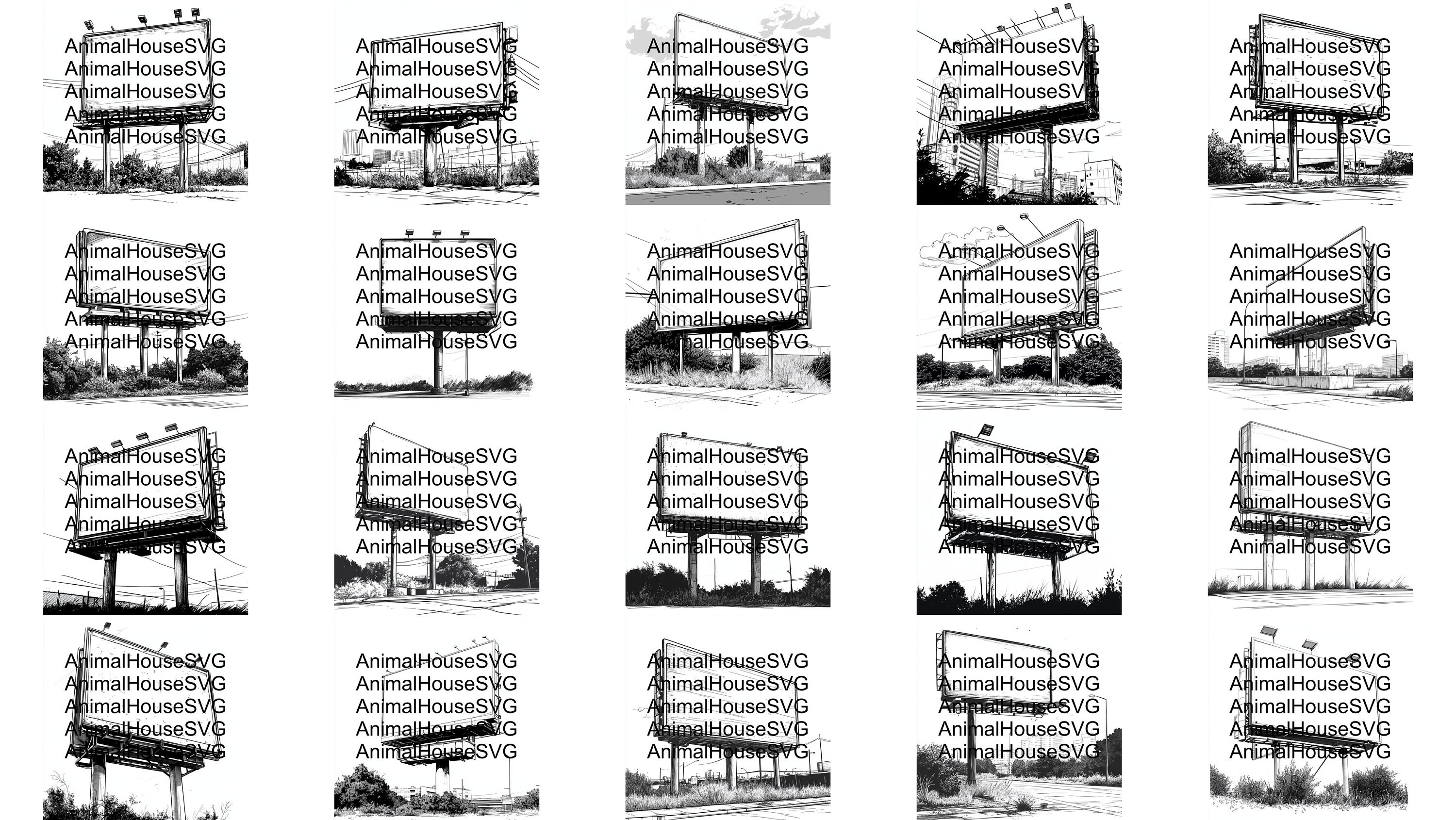 Billboard SVG Pack 100 Designs. Billboard SVG, Billboard PNG, Laser Svg ...