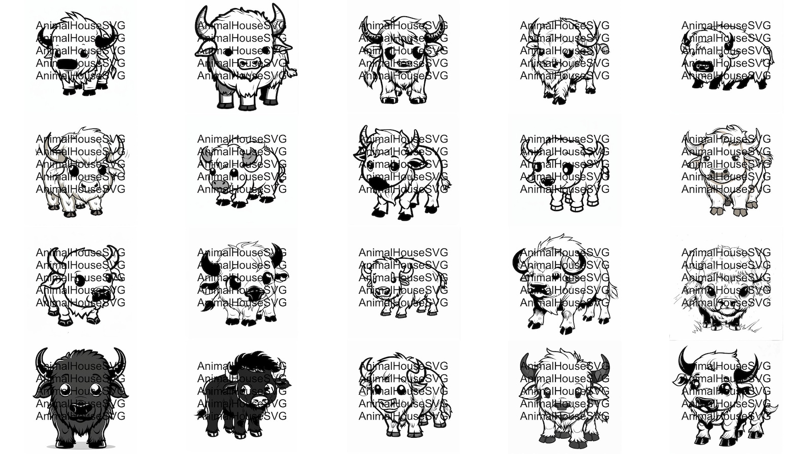 Cute Buffalo SVG Pack 152 Unique Designs. SVG, JPG,, Cricut Svg, Cnc ...