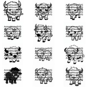 Cute Buffalo SVG Pack 152 Unique Designs. SVG, JPG,, Cricut Svg, Cnc ...