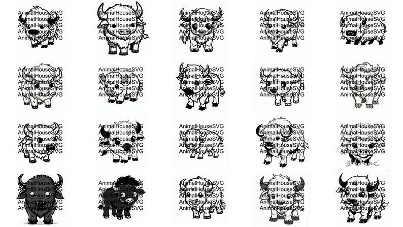 Cute Buffalo SVG Pack 152 Unique Designs. SVG, JPG,, Cricut Svg, Cnc ...
