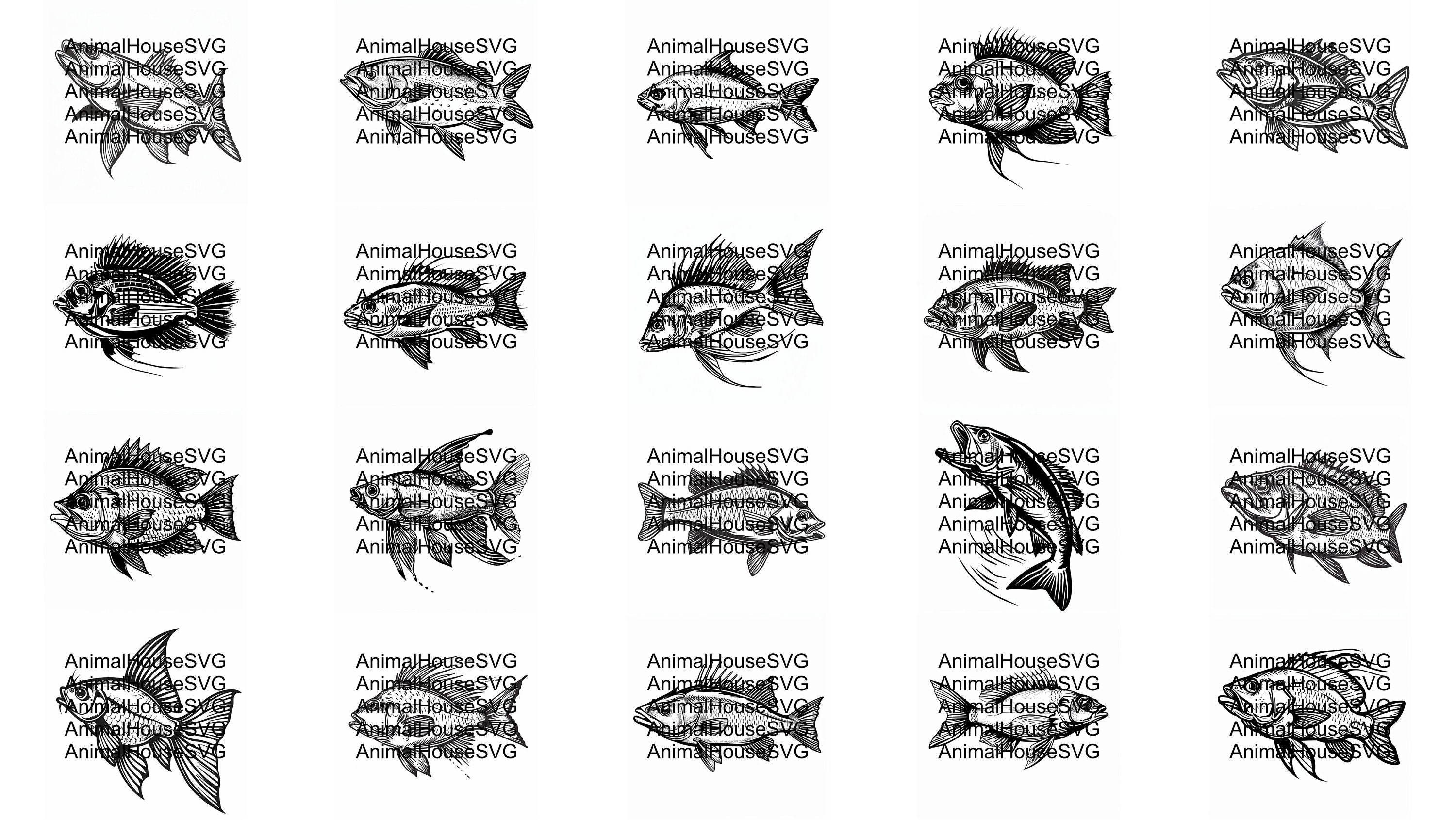 Fish SVG Bundle: 108 Unique Designs for Cricut, CNC (digital Download ...