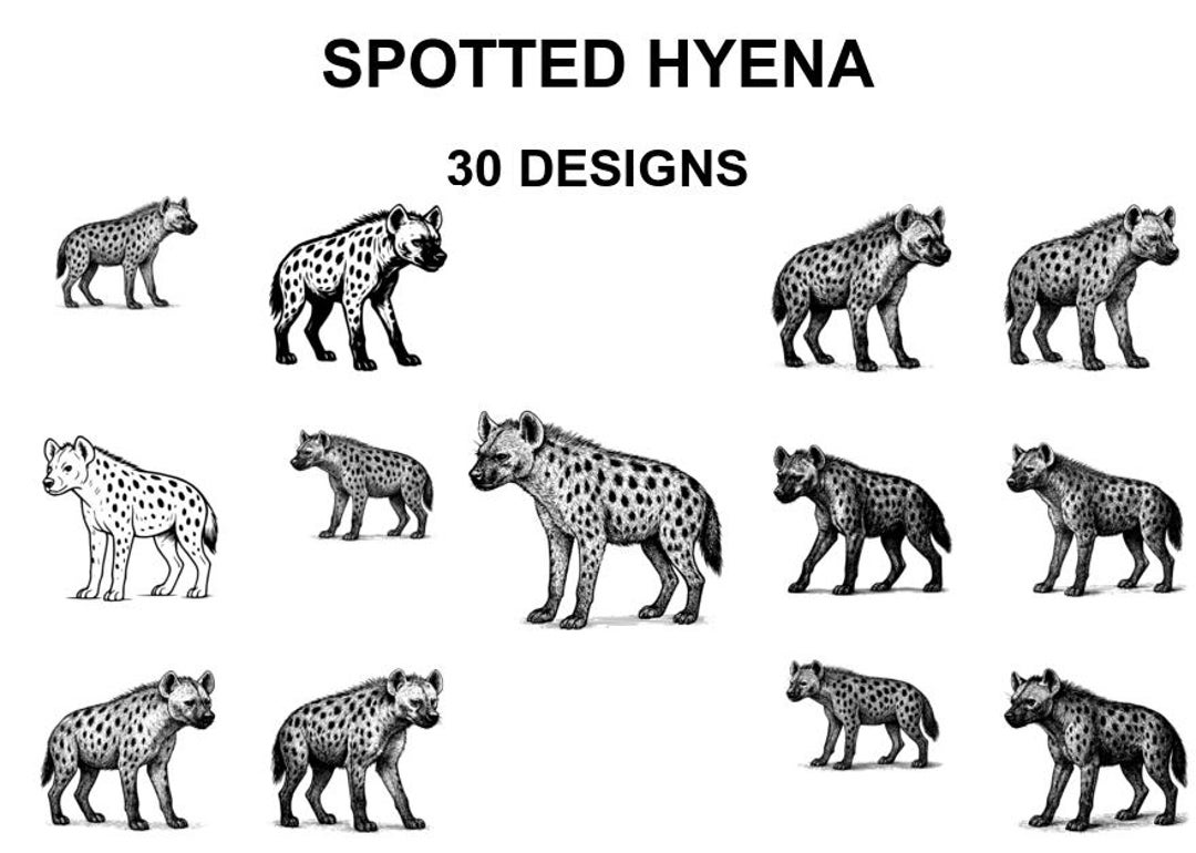 Spotted Hyena SVG Bundle: Laser Cut Files for Cricut, CNC, Sublimation ...