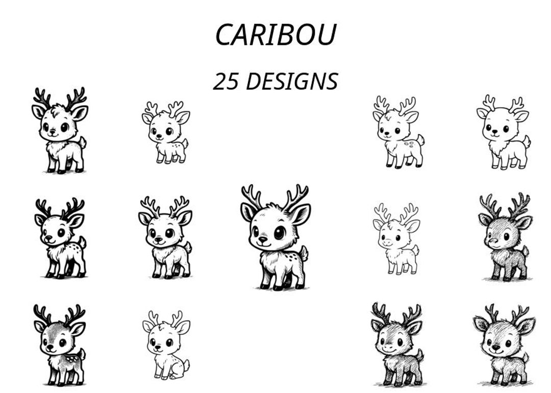 Caribou SVG Bundle – 80 Adorable Baby Designs | Baby Shower, Nursery ...