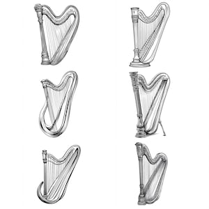 Harp SVG Pack 111 Designs. Harp SVG, Harp PNG, Laser Svg, Harp, Clip ...