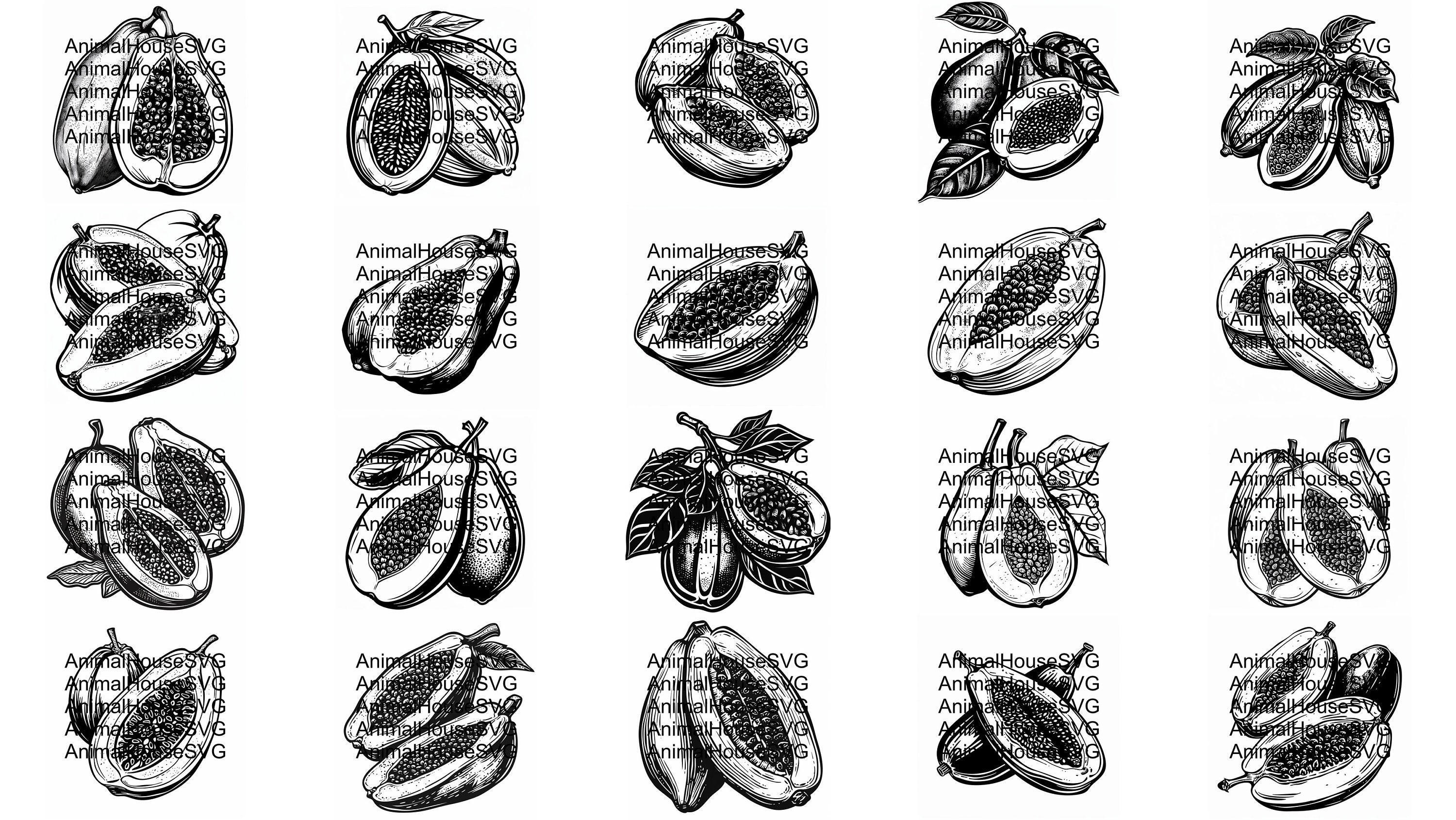 Papaya SVG Pack 136 Designs. Papaya SVG, Papaya, Cricut SVG, Fruit ...