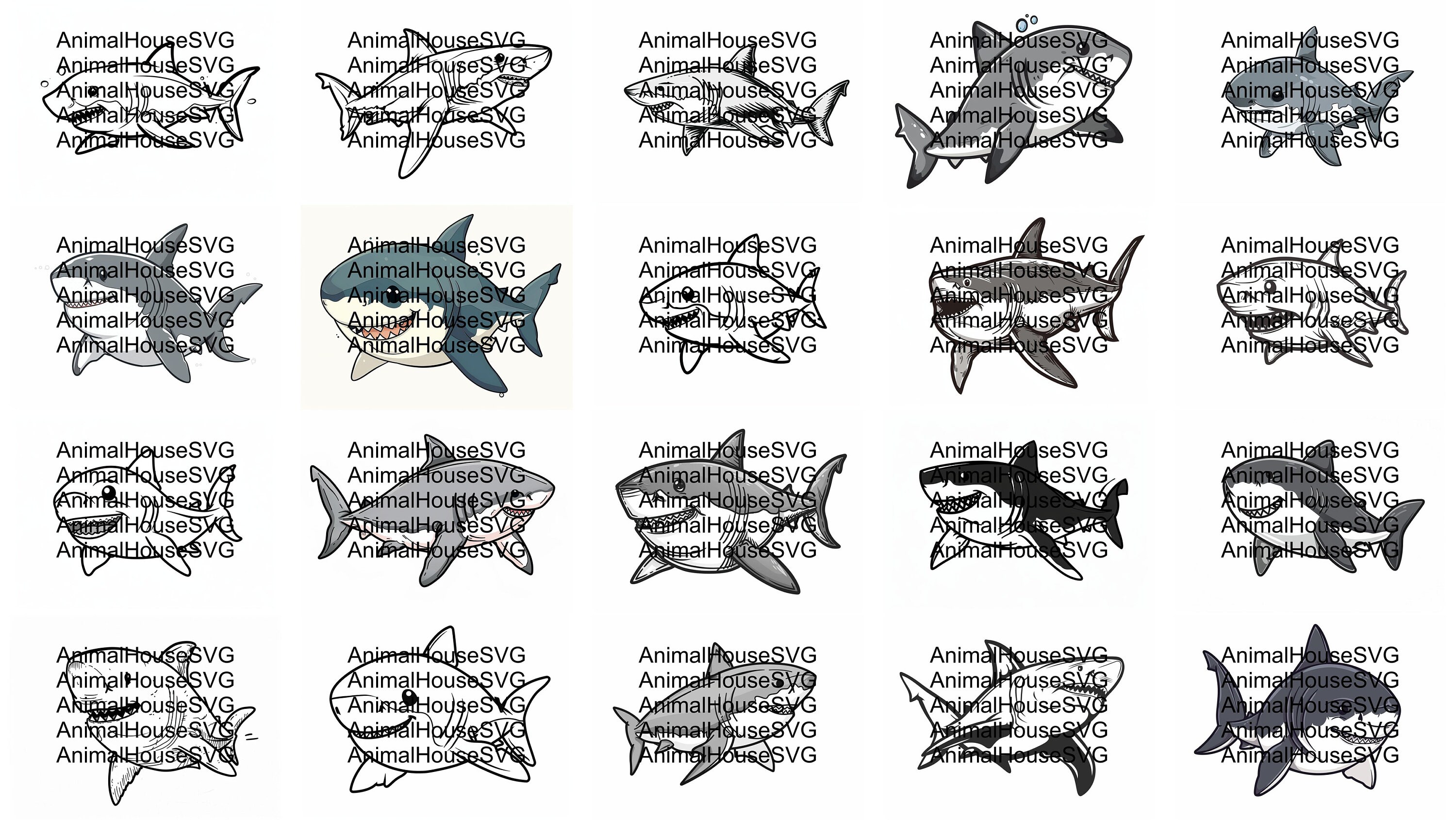 Cute Shark SVG Pack 93 Designs. Cute Shark SVG, Cute Shark PNG, Cricut ...