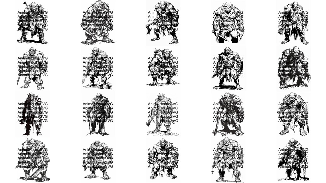 Orc SVG Pack 76 Unique Designs. Orc SVG, Orc JPG, Orc Lasercut, Orc ...