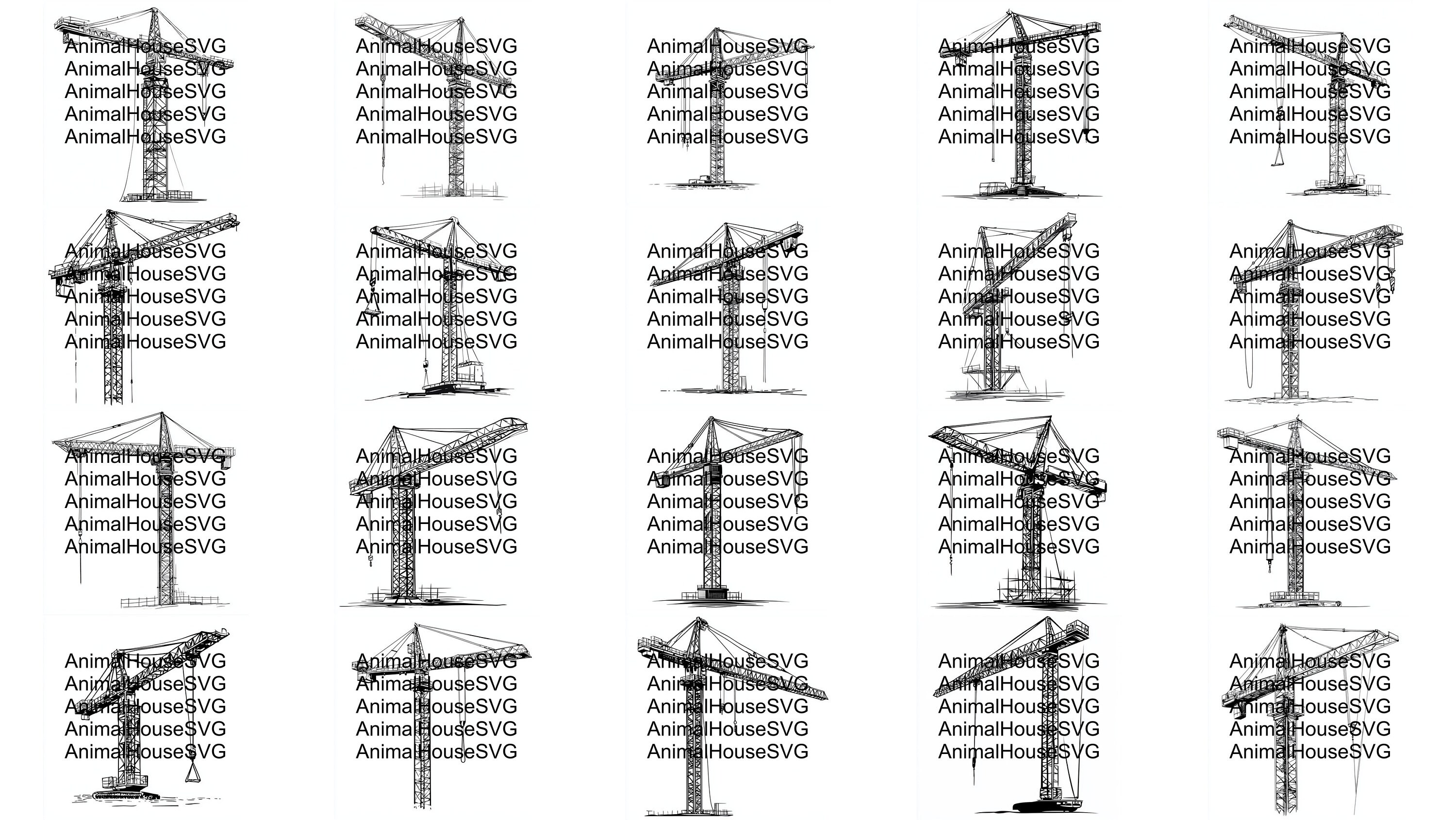 Construction Crane SVG Pack 69 Designs. Construction Crane SVG ...