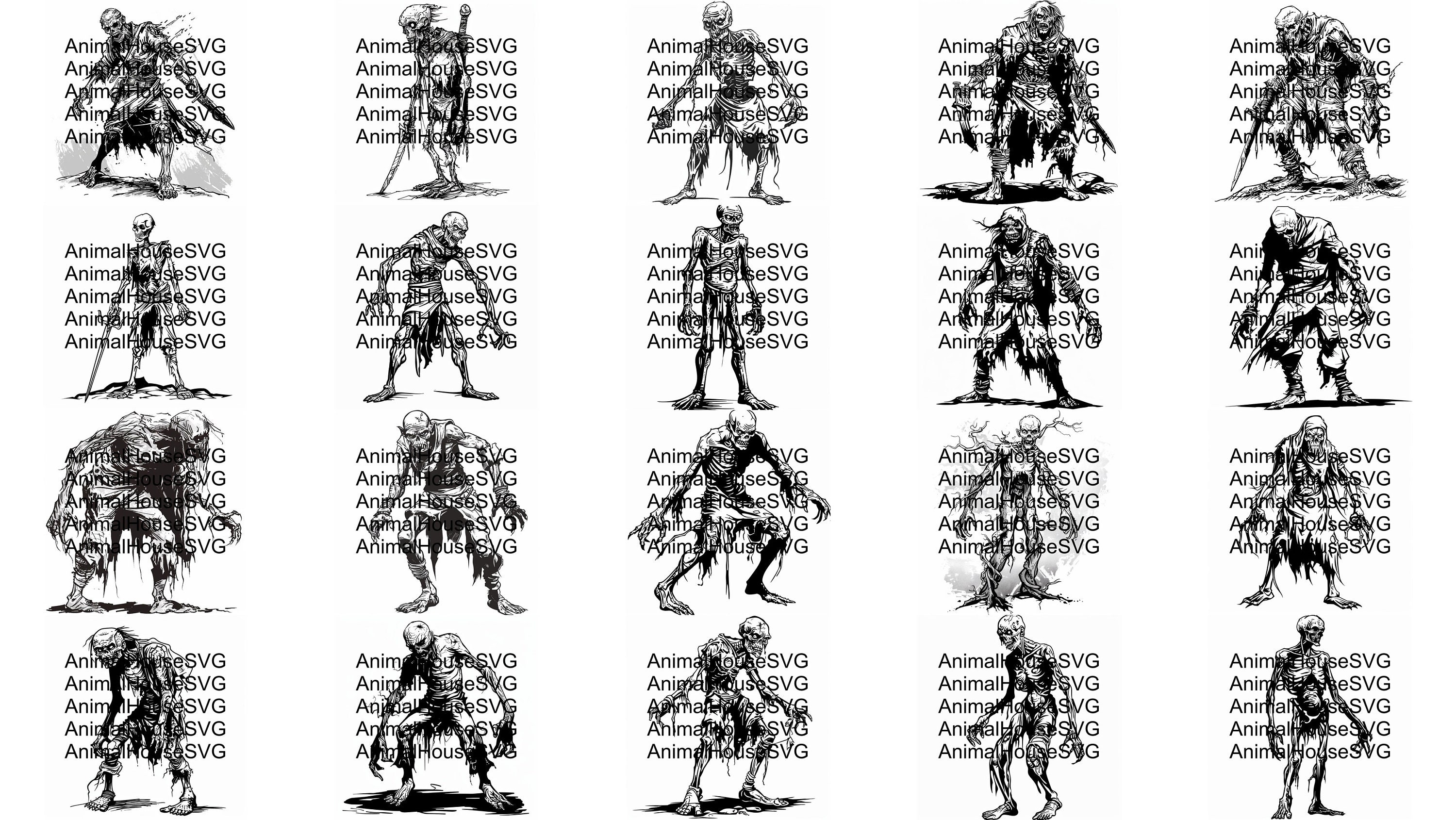 Zombie SVG Pack 120 Unique Designs. Zombie SVG, Zombie PNG, Zombie ...