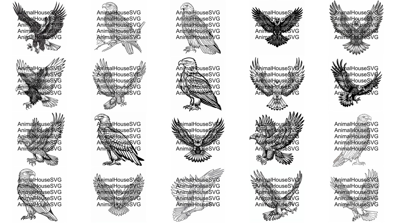Eagle SVG Pack: 105 Unique Designs (digital Download) - Etsy