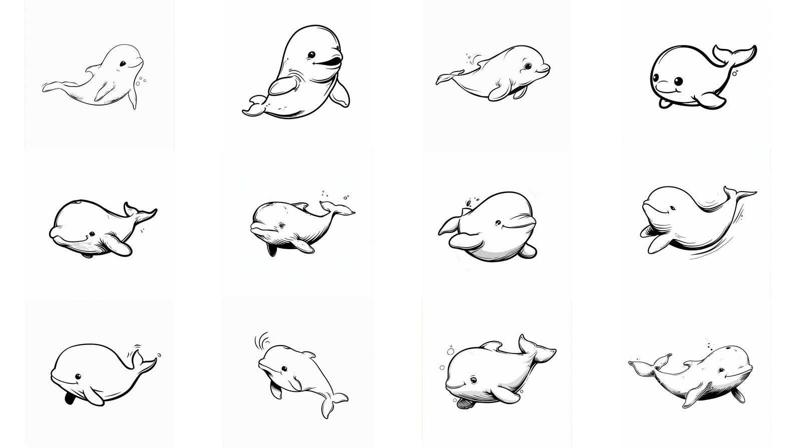 Cute Beluga Whale SVG Pack 120 Designs. Cute Beluga Whale SVG, Cute ...