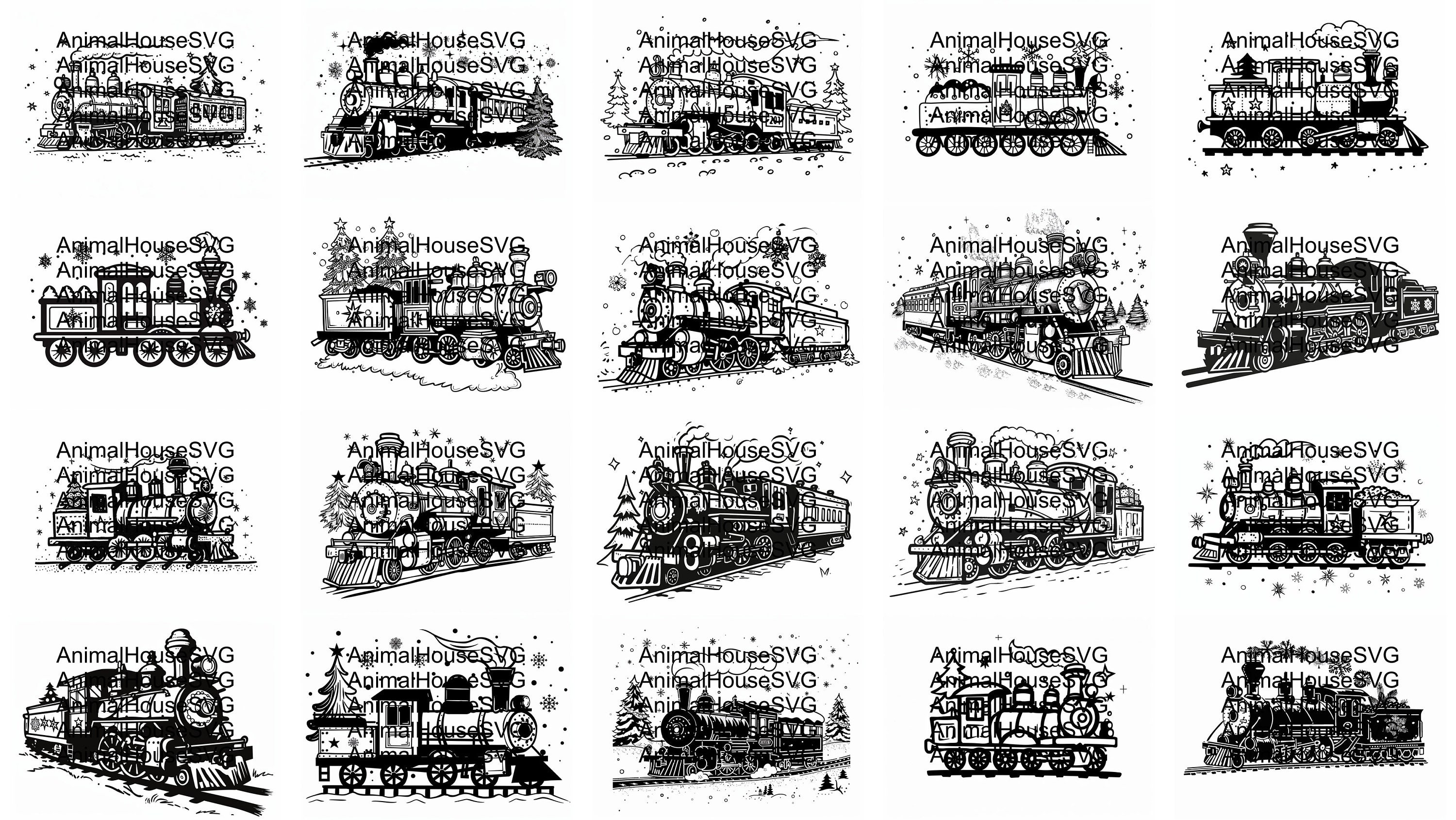 Christmas Train SVG Pack: 104 Unique Designs (digital Download) - Etsy