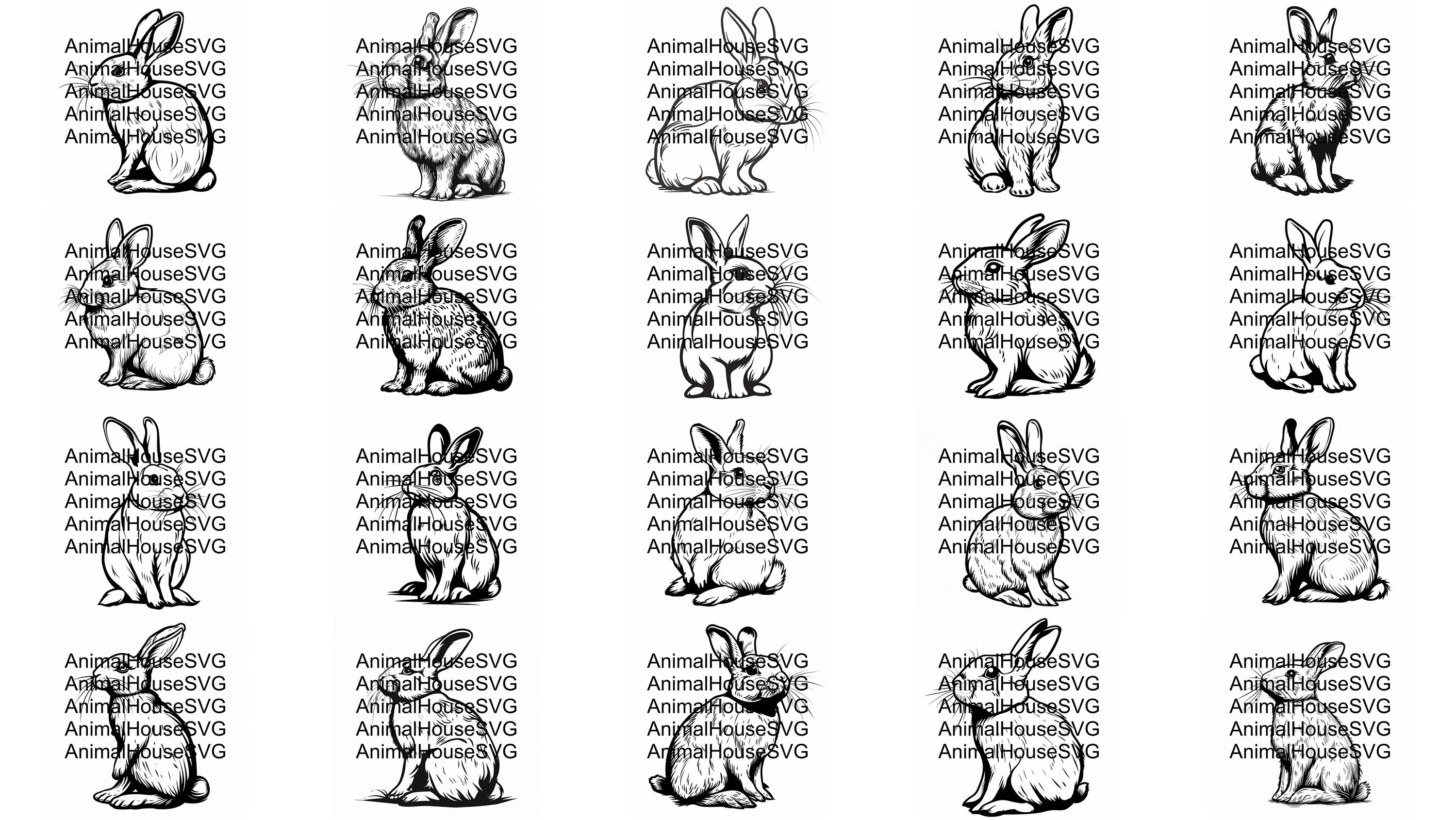 Rabbit SVG Pack: 115 Unique Designs for Cricut, CNC (digital Download ...