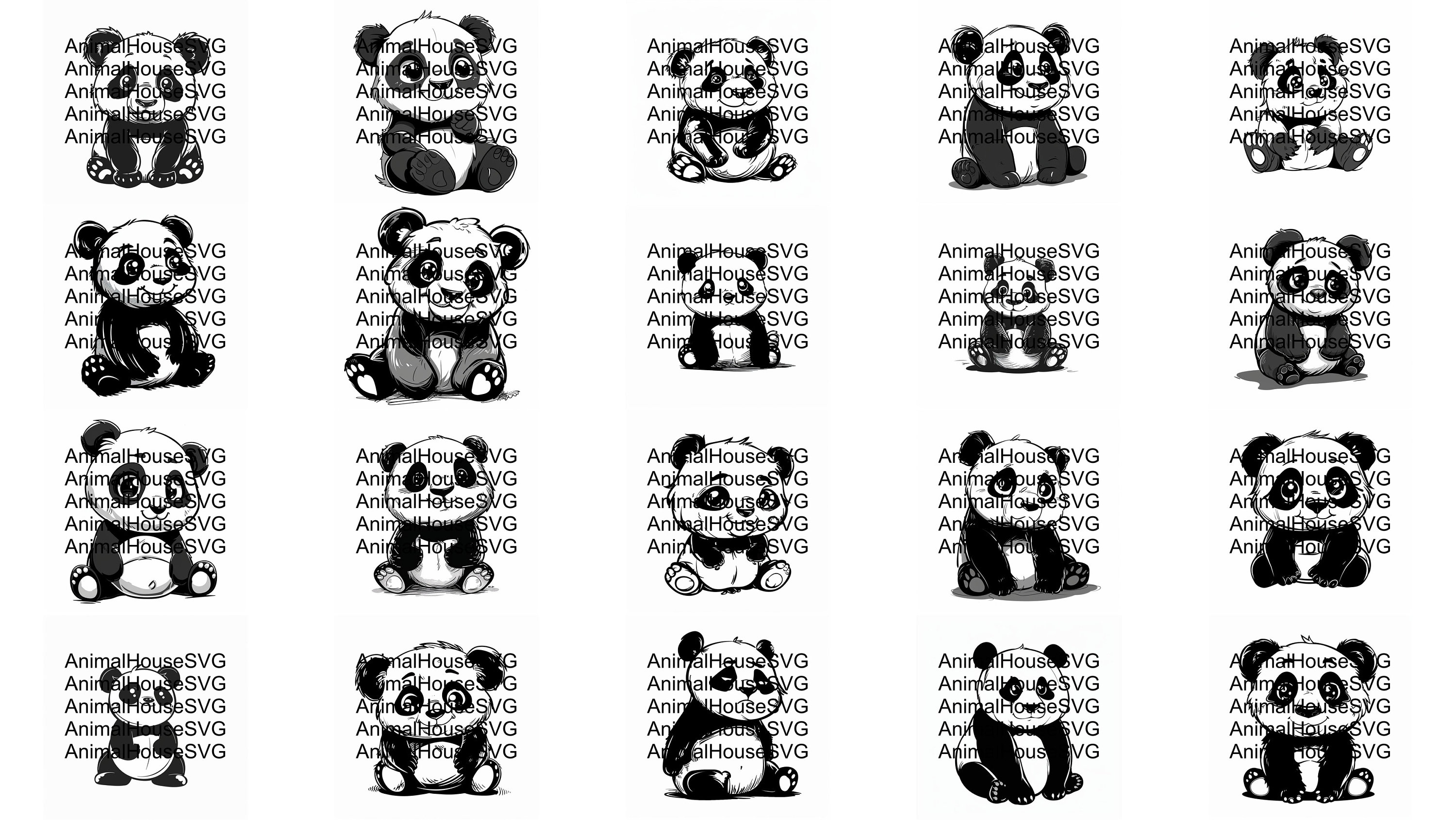Cute Panda SVG Pack 107 Unique Designs. SVG, JPG,, Cricut Svg, Cnc ...