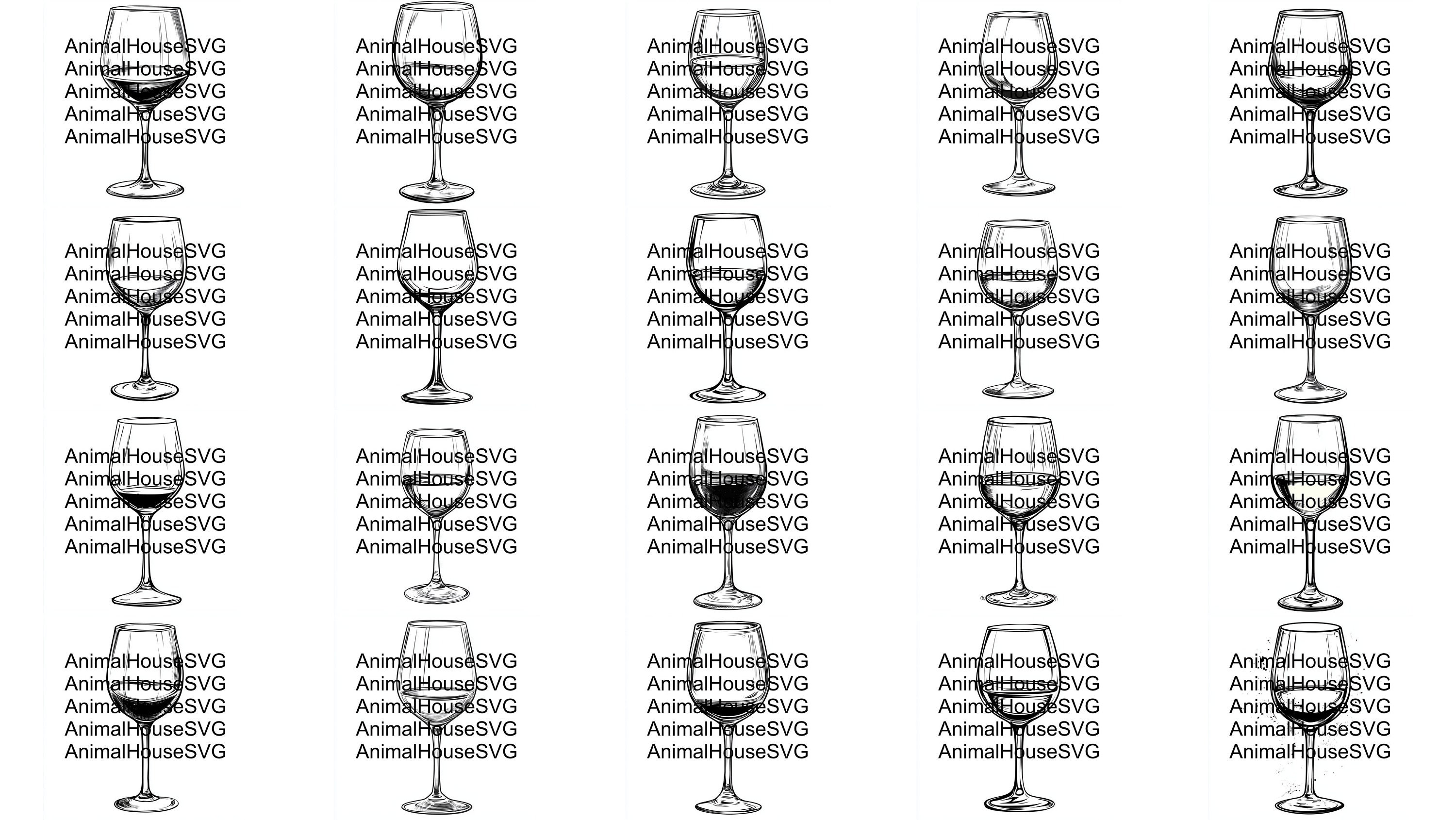 Wine Glass SVG Bundle: 100 Unique Designs (digital Download) - Etsy