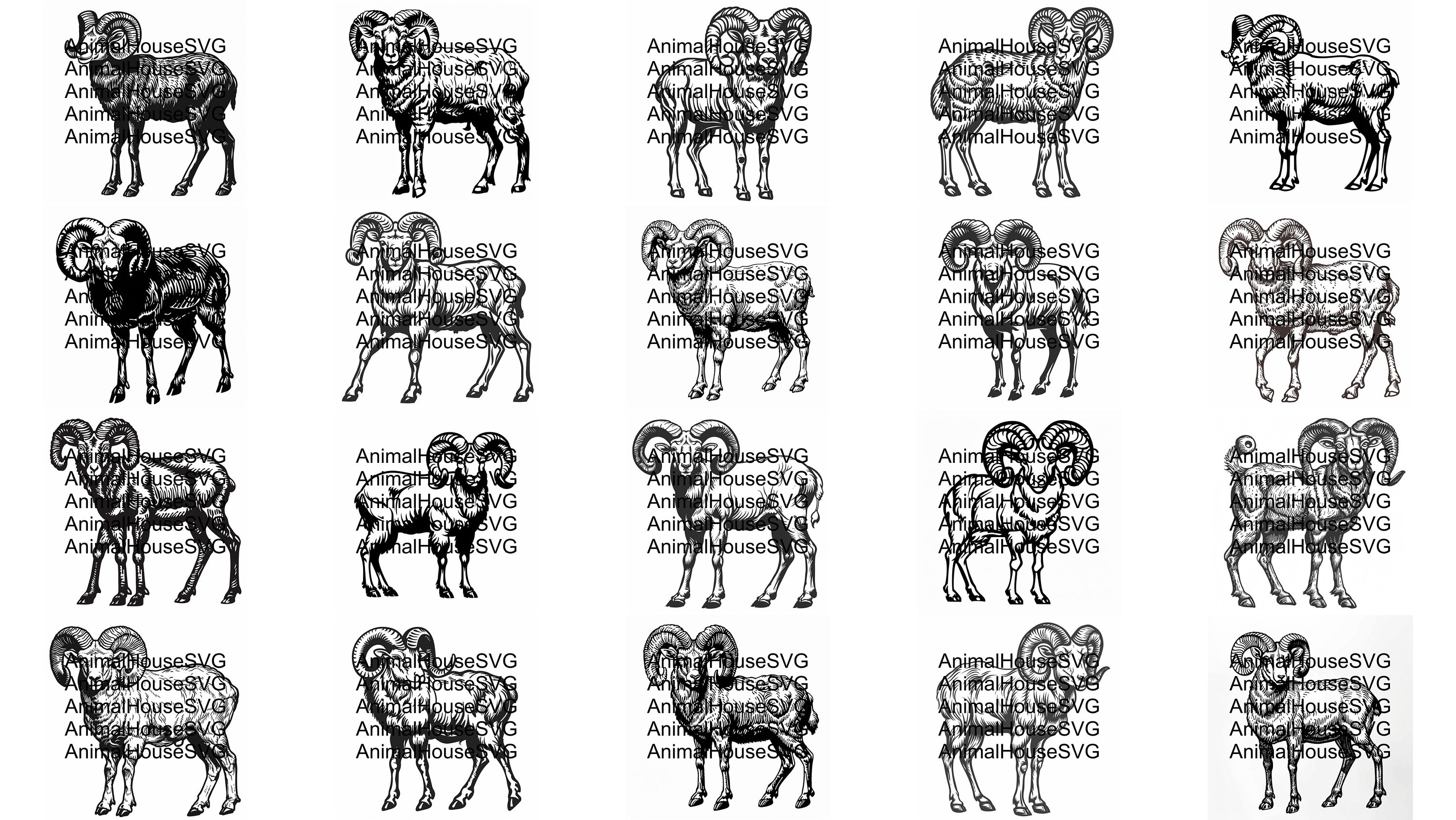 Ram SVG Pack: 108 Unique Designs (digital Download) - Etsy