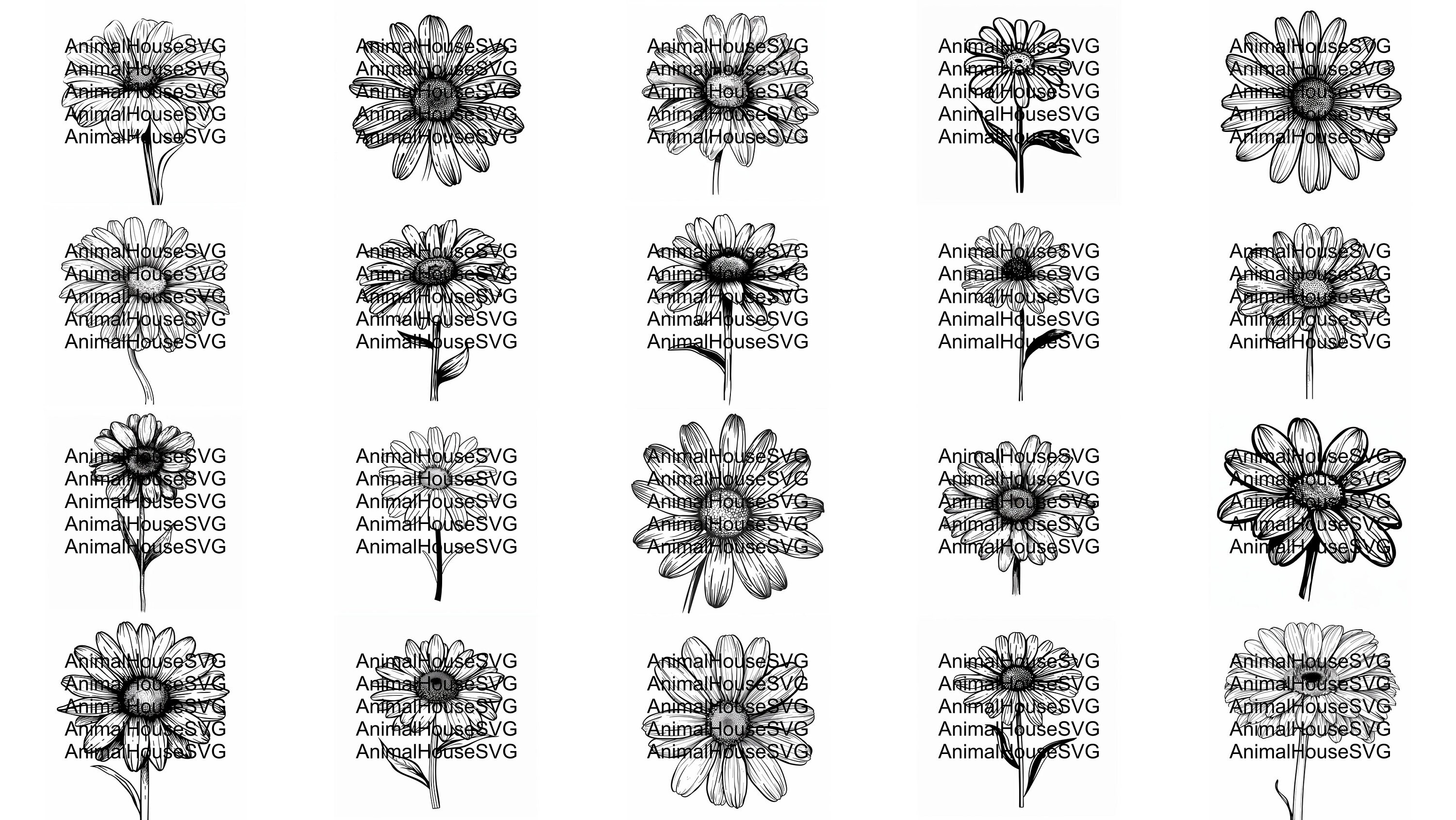 Daisy Flower SVG Pack: 172 Unique Designs (digital Download) - Etsy