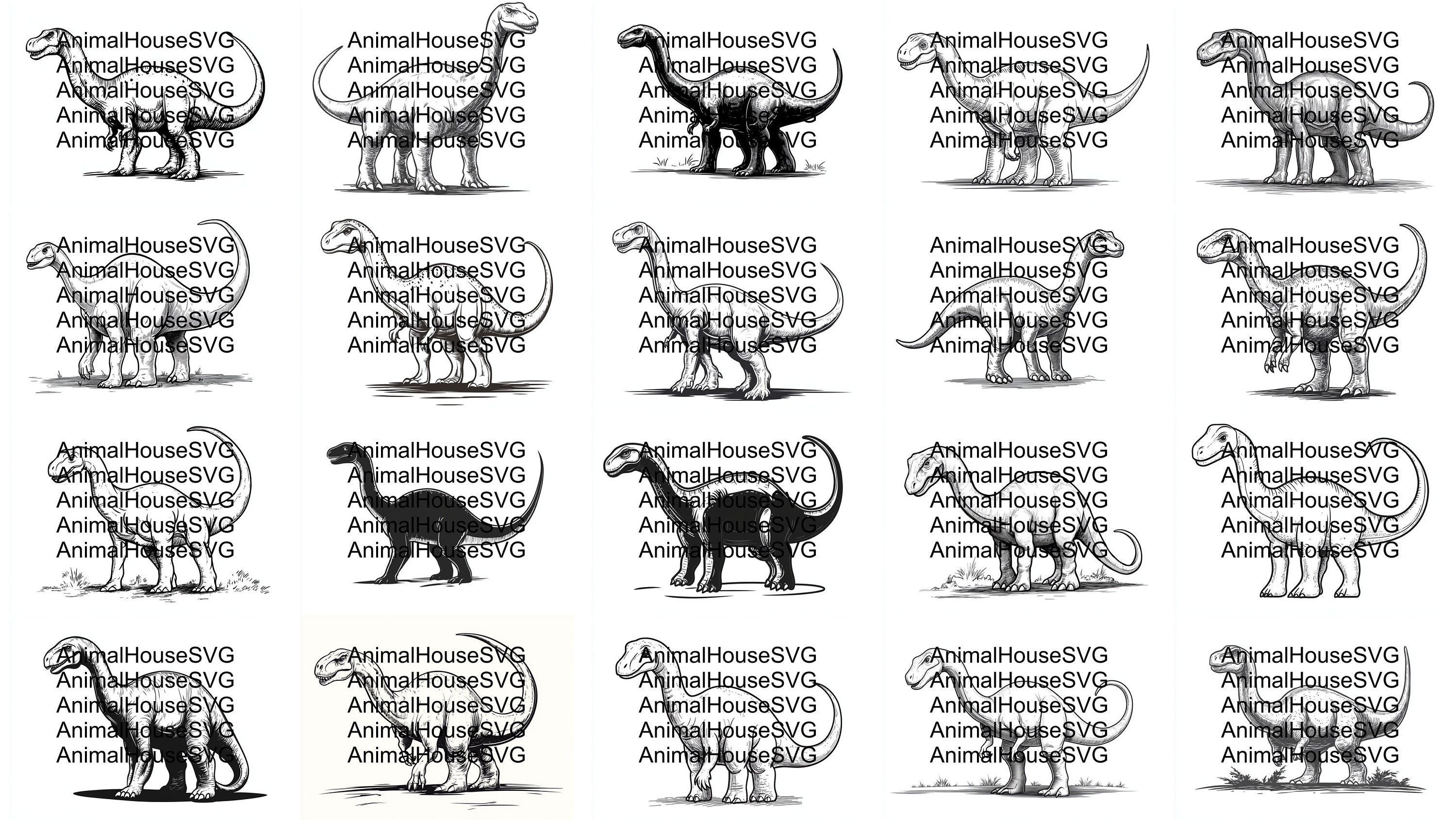 Brontosaurus SVG Pack: 96 Dinosaur Designs (digital Download) - Etsy
