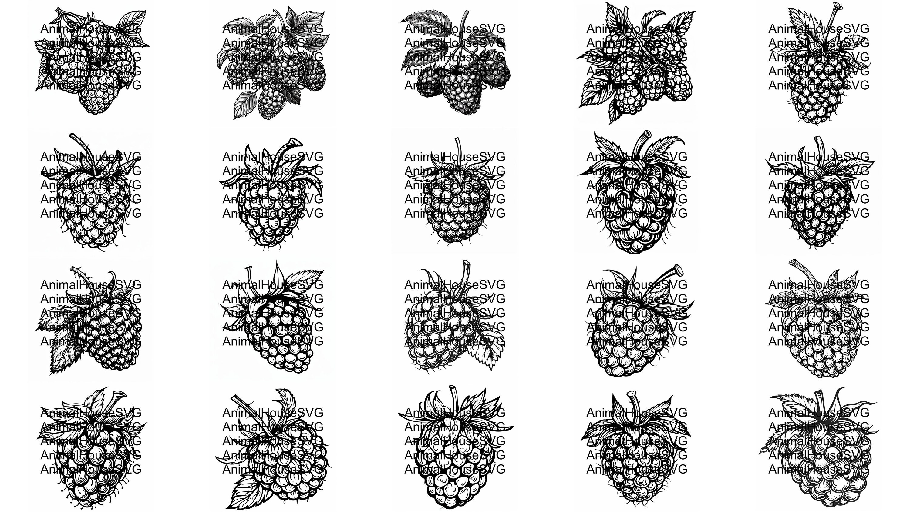 Raspberry SVG Pack: 124 Fruit Designs, Cricut & Laser Cut (digital ...