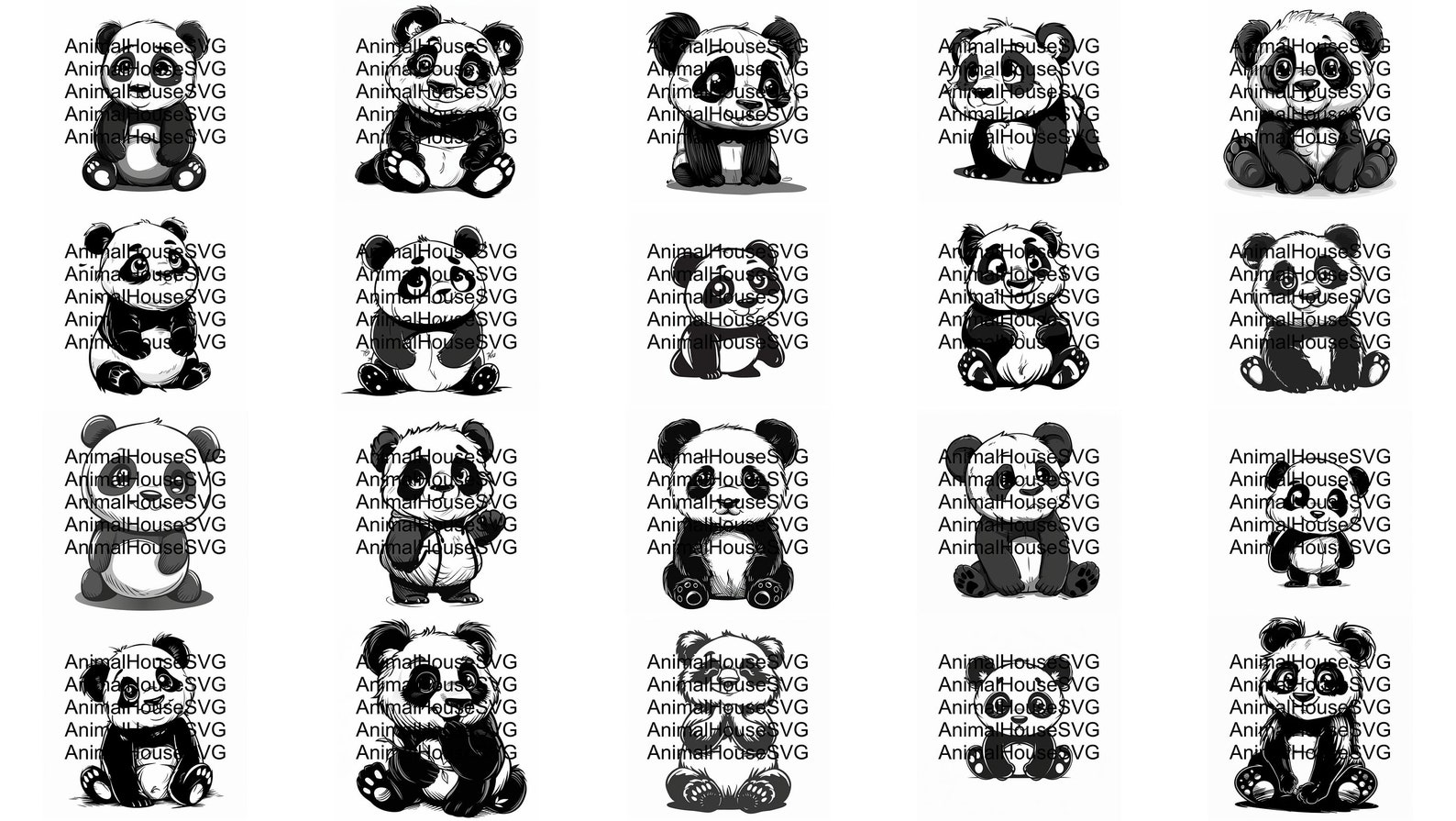 Cute Panda SVG Pack 107 Unique Designs. SVG, JPG,, Cricut Svg, Cnc ...