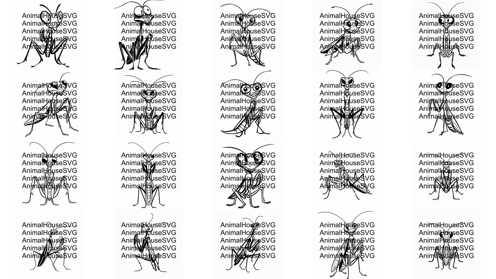 Cute Praying Mantis SVG Pack 100 Unique Designs. Praying Mantis SVG ...
