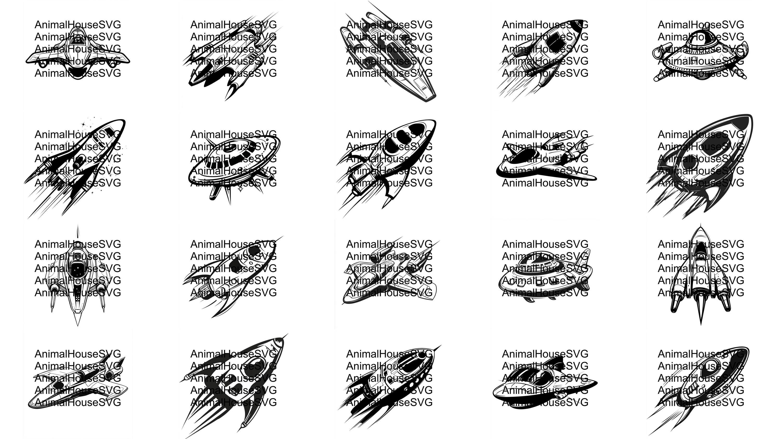 Spaceships SVG Pack: 93 Spacecraft Designs (digital Download) - Etsy