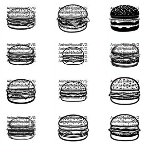 Cheeseburger SVG Pack 120 Designs. Cheeseburger SVG, Cheeseburger PNG ...