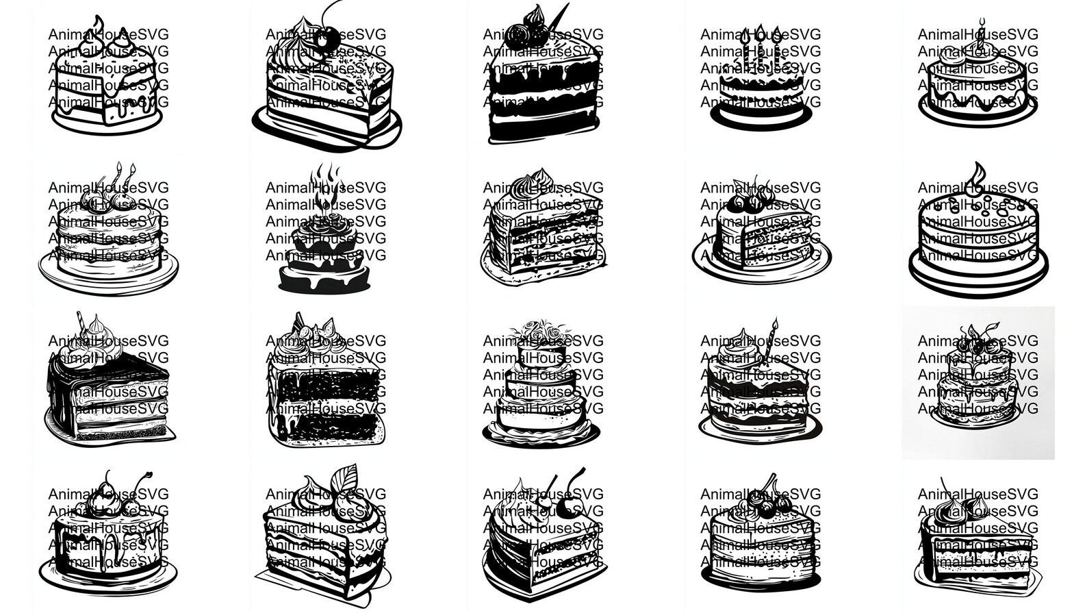 Cake SVG Pack 216 Designs. Cake SVG, Cake PNG, Laser Svg, Cake, Clip ...