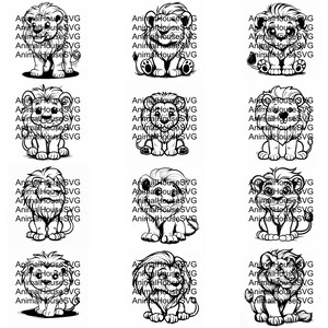 Cute Lions SVG Pack 124 Unique Designs. SVG, JPG,, Cricut Svg, Cnc, Lasercut Svg, Digital ...