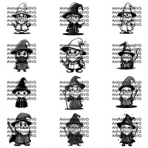Wizard SVG Pack 112 Designs. Wizard SVG, Wizard PNG, Laser Svg, Wizard ...