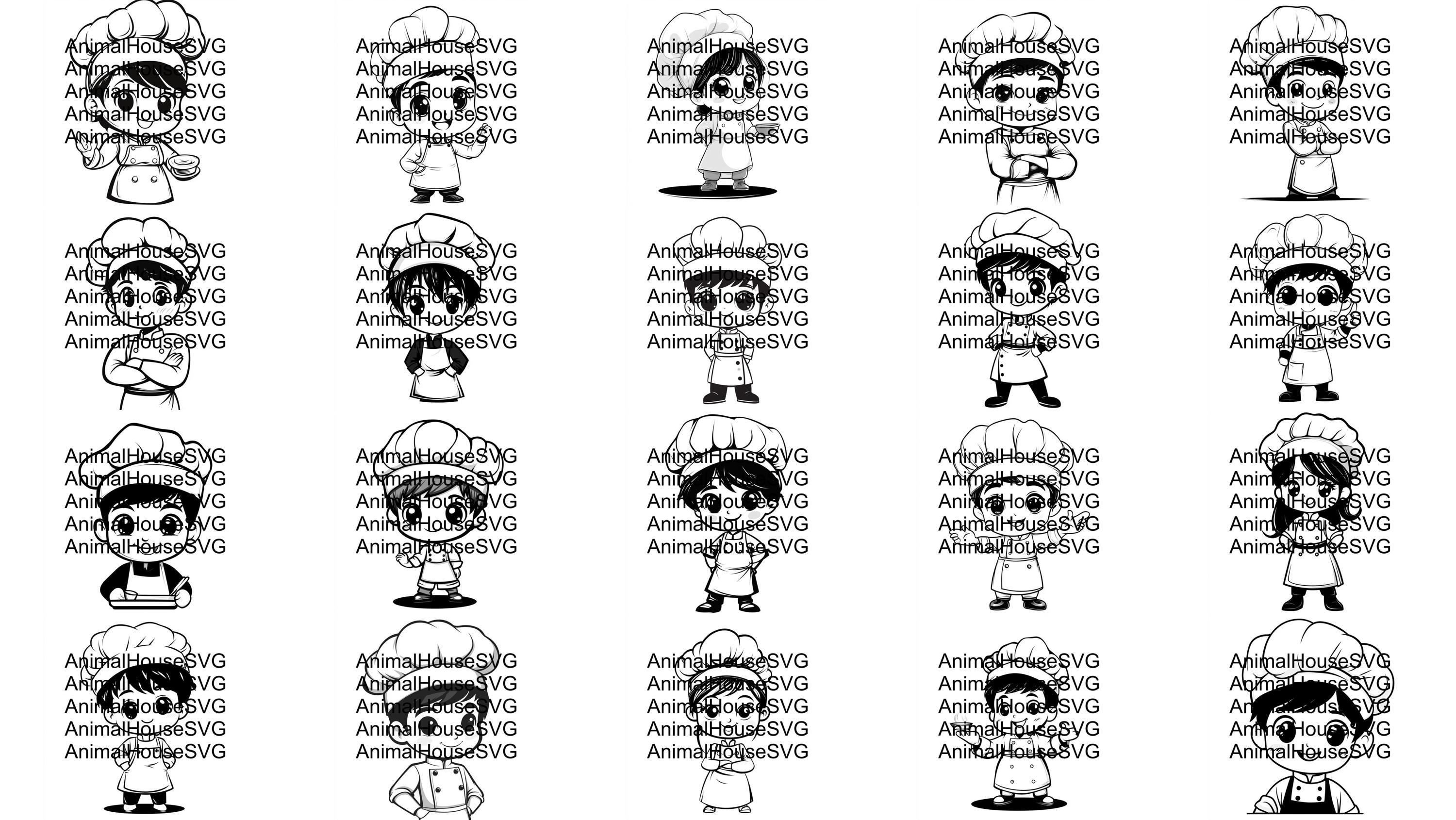 Chef SVG Clipart Bundle: 99 Unique Designs (digital Download) - Etsy