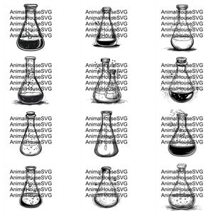 Beaker SVG Pack 128 Designs. Beaker SVG, Beaker PNG, Laser Svg, Beaker ...