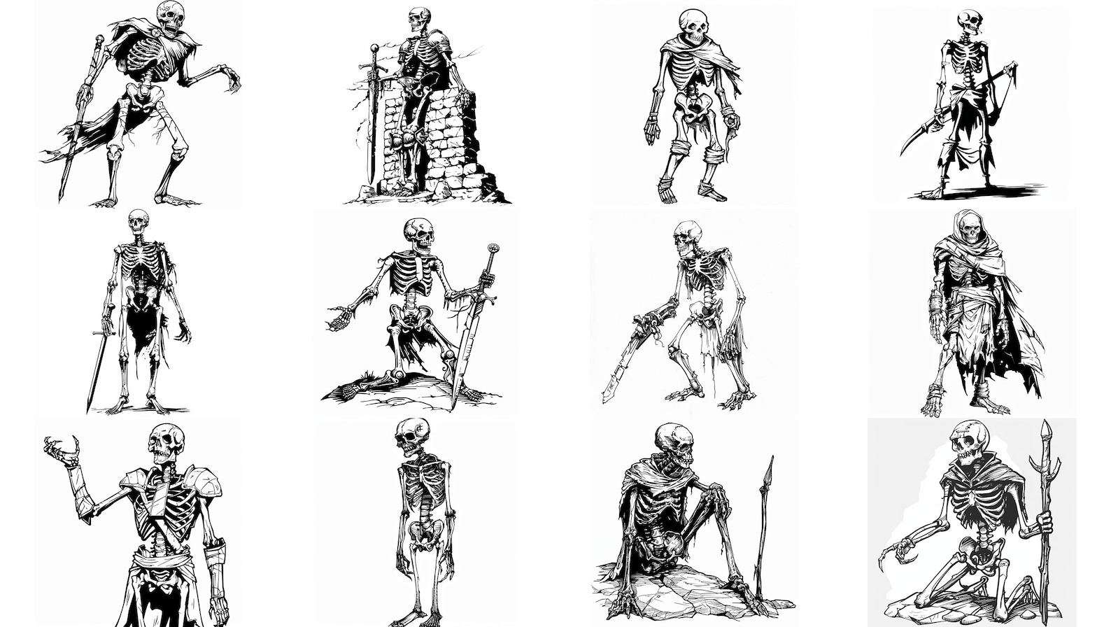 Skeleton SVG Pack 96 Unique Designs. Skeleton SVG, Skeleton JPG ...